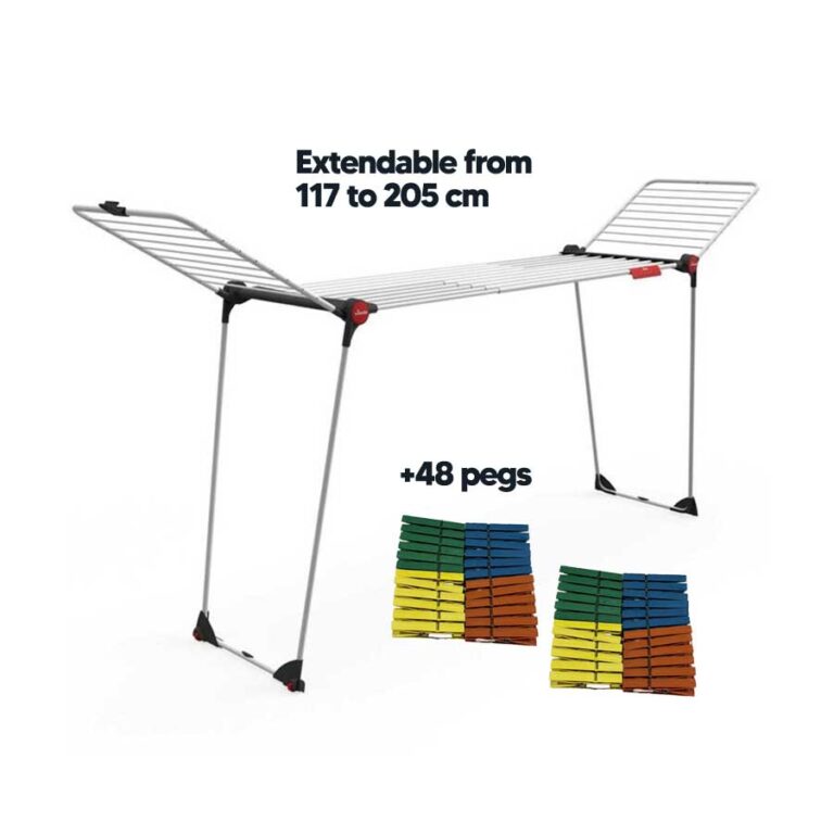 Vileda Clothes Dryer Infinity Flex with wings – 30 meters + (48 pegs ...