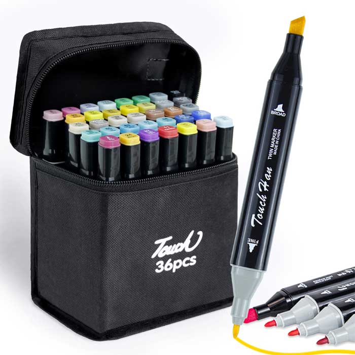 Markers For Adult Coloring Books No Bleeding Concept 80 Pc Dual Tip Art ...